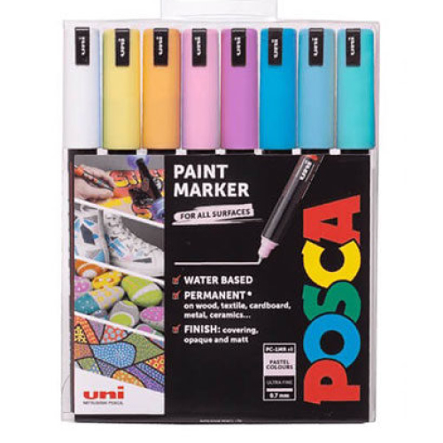Marc. Uni Posca Pc-3M x8 Pastel Pta.Media – Liberia Comercial – Dimaq XXI